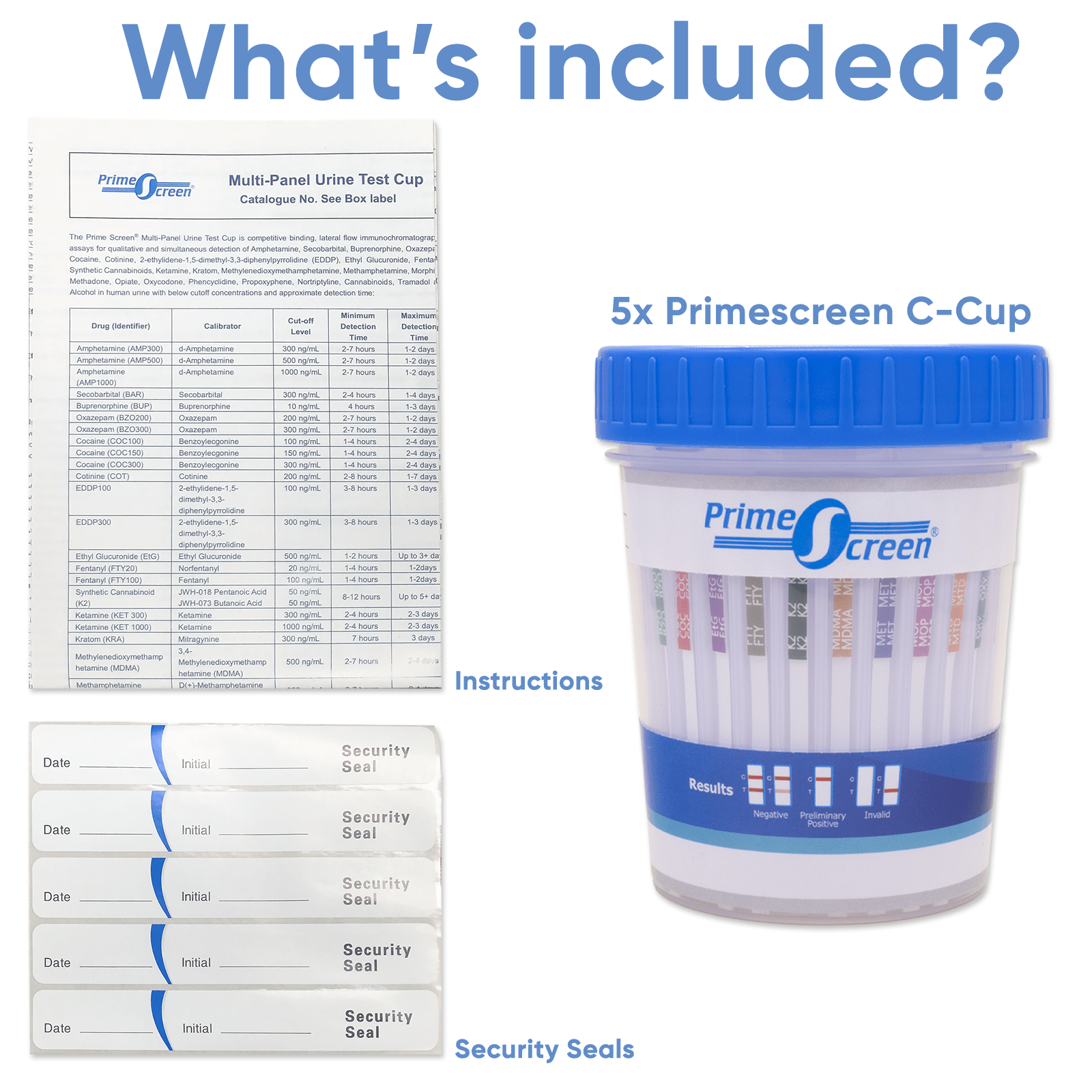Prime Screen | 12 Panel Compact Urine Test Cup (AMP,BAR,BUP,BZO,COC ...